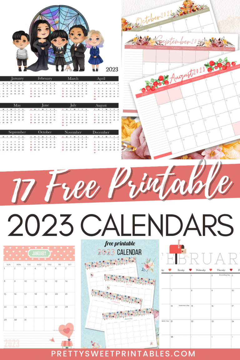 17 Free Printable 2023 Calendars To Help You Plan Your Year | Pretty ...